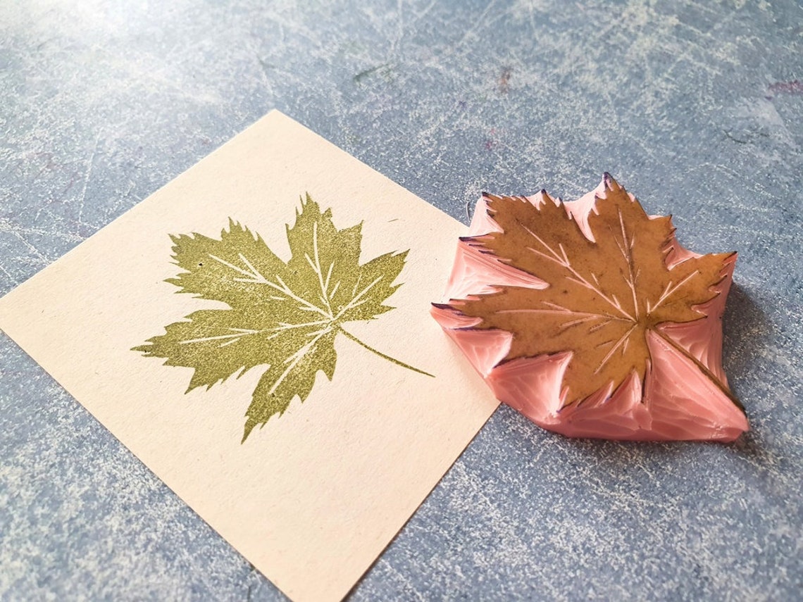 Maple Leaf Rubber Stamp Autumn Leaf for Bullet Journal Fall - Etsy