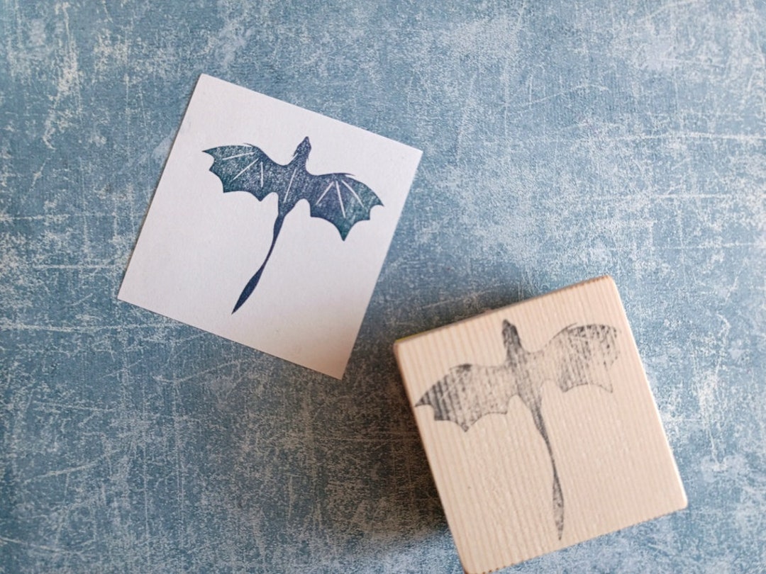 Dragon Rubber Stamp for Junk Journal, Flying Dragon for Birthday Boy ...