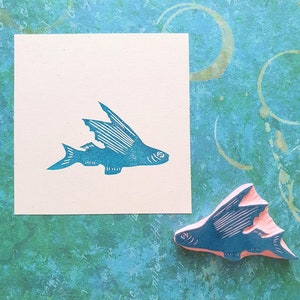 Flying Fish Rubber Stamp for Cardmaking, Ocean Animal Stamp for ...