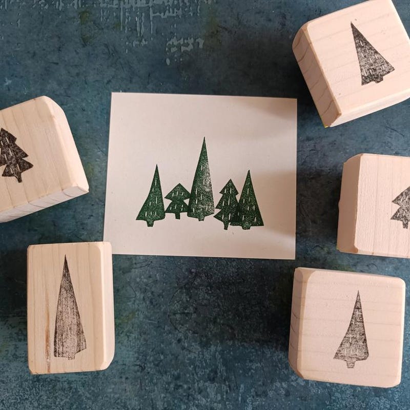Tree Rubber Stamp - Etsy