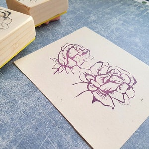 Rose Rubber Stamp Set of 2 for Elegant Wedding Ceremony, Victorian ...