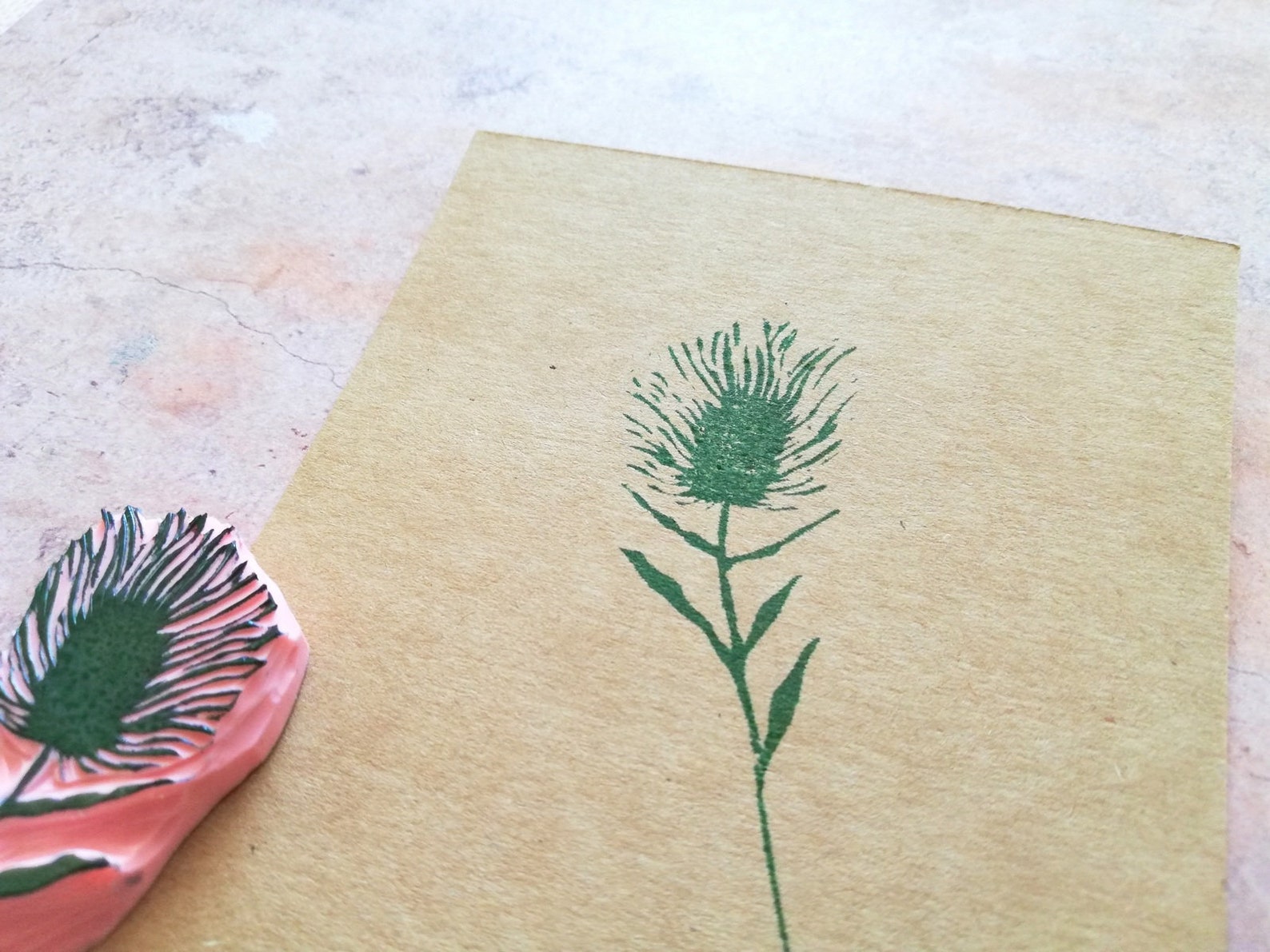 Thistle Rubber Stamp for Daily Planner, Wild Flower Cardmaking Stamp ...