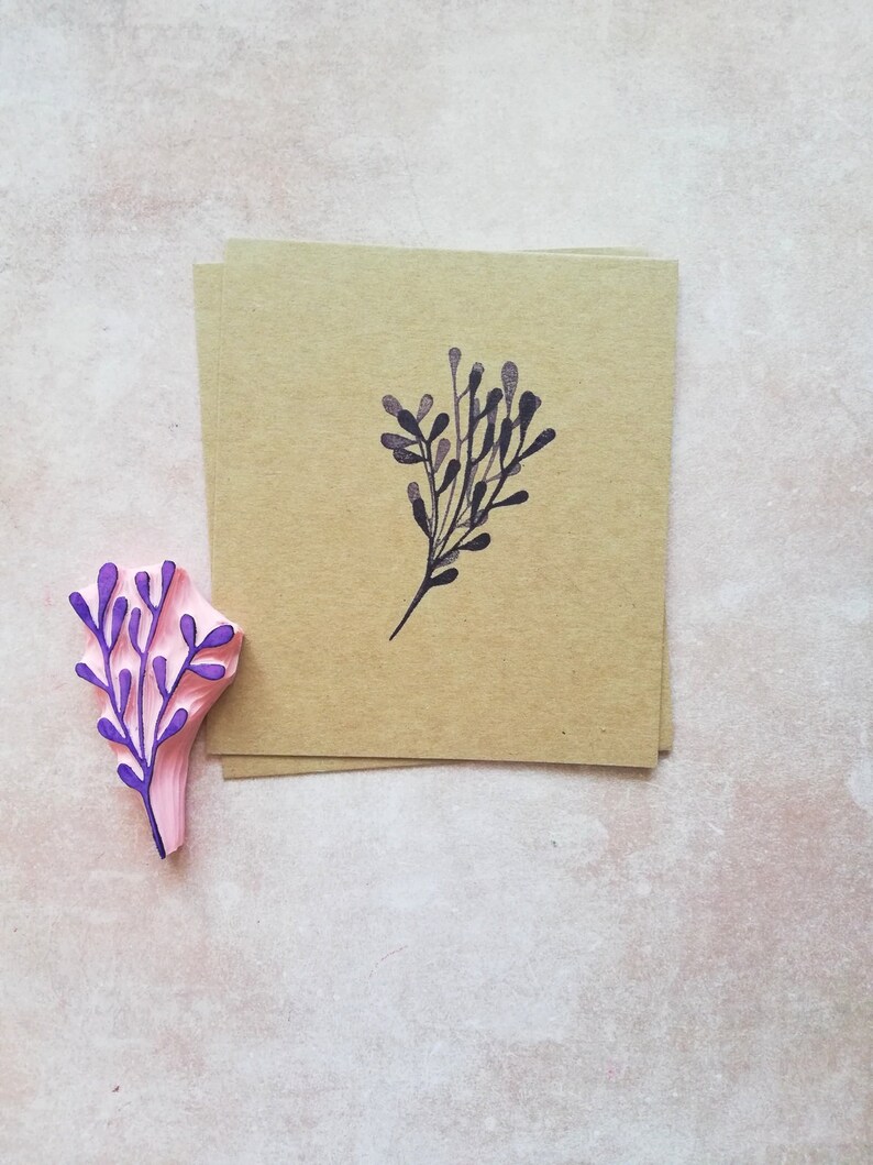 Mistletoe rubber stamp for Christmas card seasonal greeting | Etsy