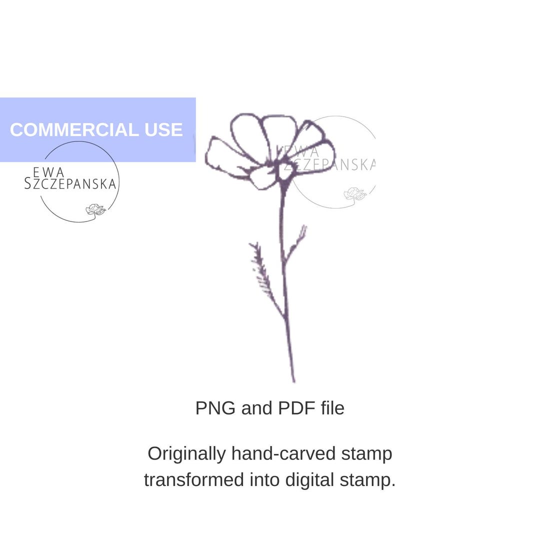 Japanese Lilly Stamp Digital Design, Unique Floral Digital Stamp, Lilly ...