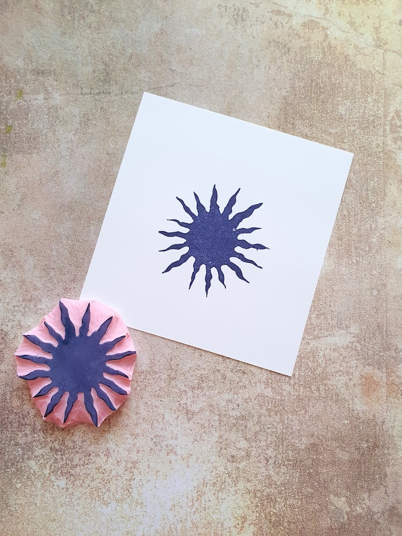 Sun rubber stamp for bullet journal sunshine stamp for snail | Etsy