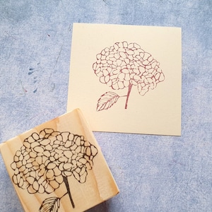 Hydrangea Rubber Stamp for Cardmaking, Hortensia Stamp for Scrapbooking ...