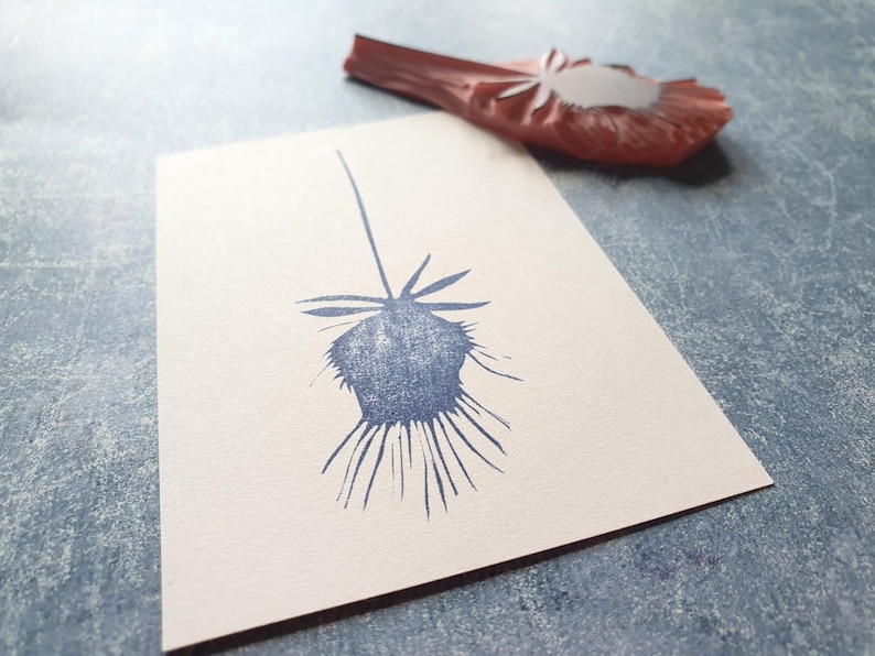 Thistle Rubber Stamp for Junk Journal, Wild Flower Stamp for ...