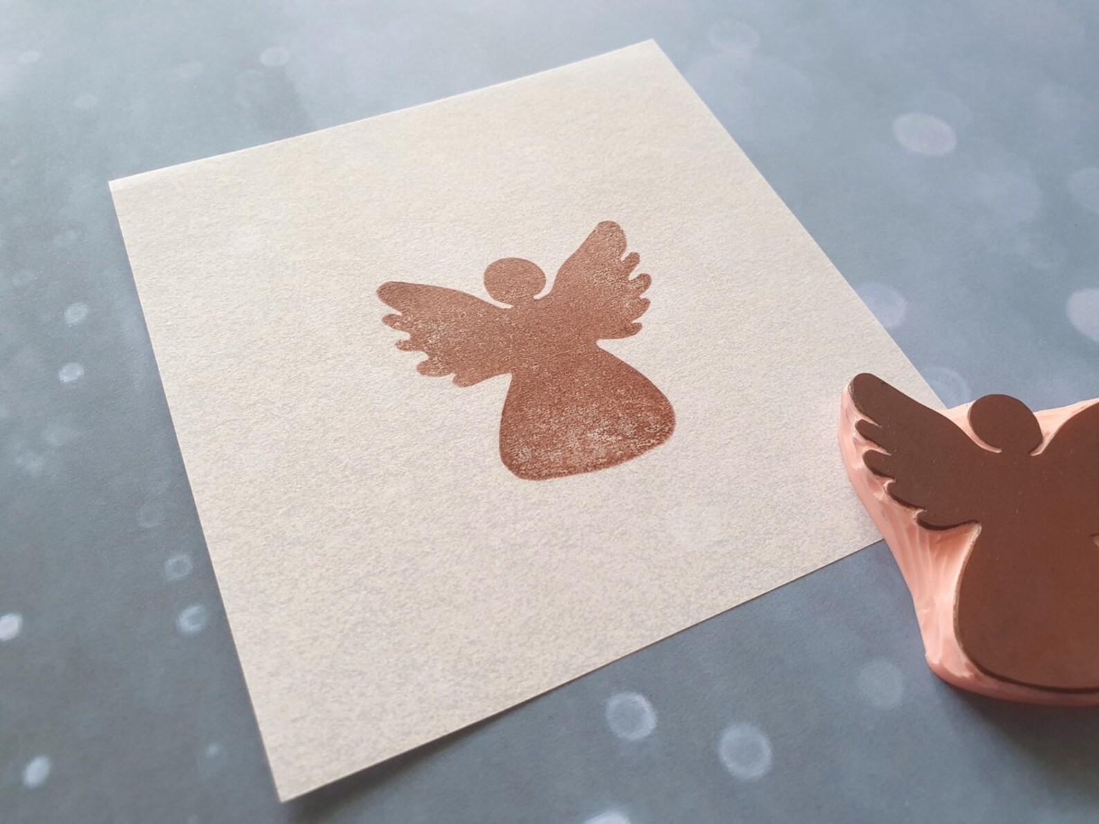 Vintage Angel Rubber Stamp for Christmas Card, Handmade Holiday Decor ...
