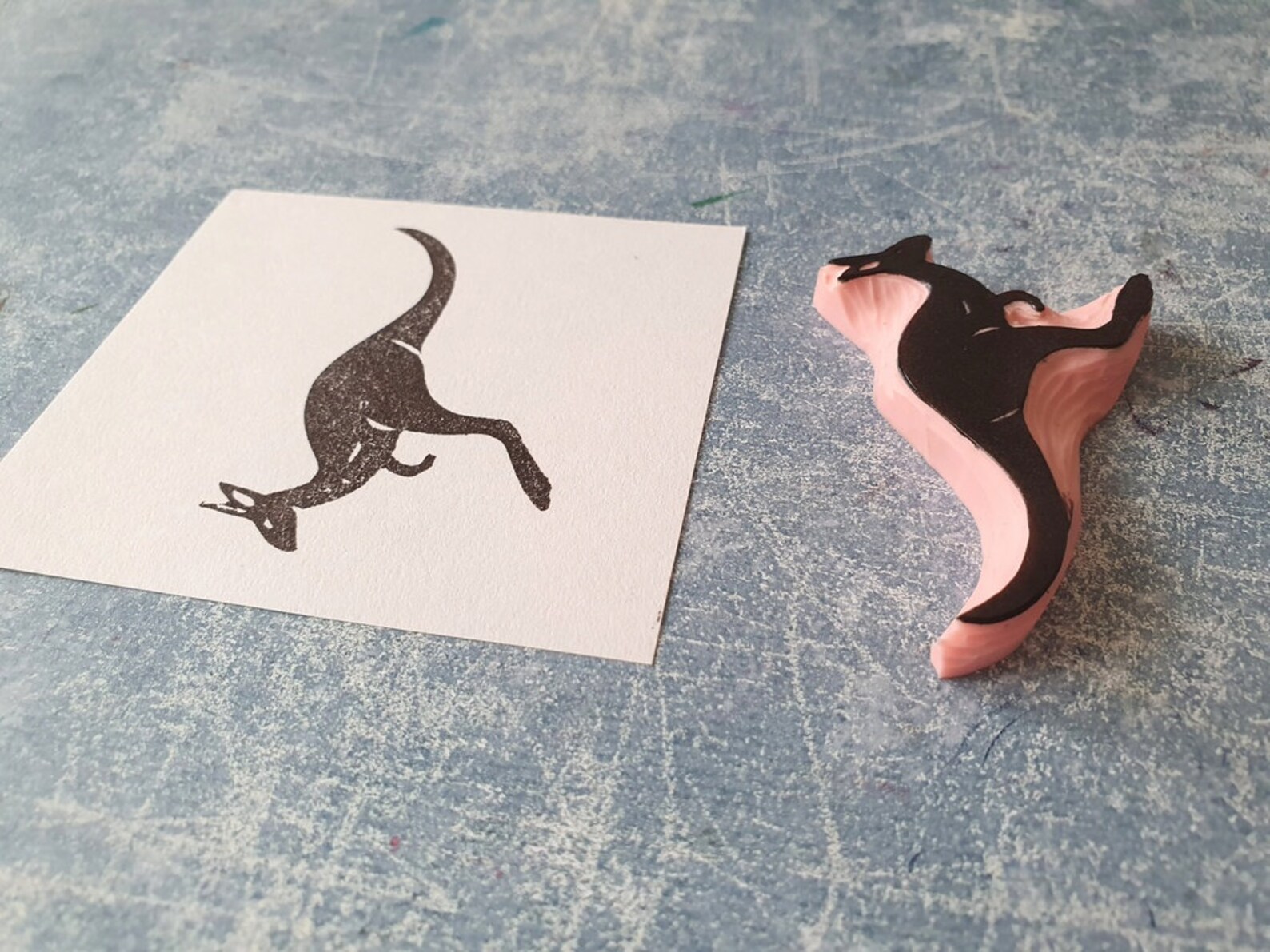 Kangaroo Rubber Stamp for Snail Mail Lovers, Jumping Kangaroo Stamp for ...