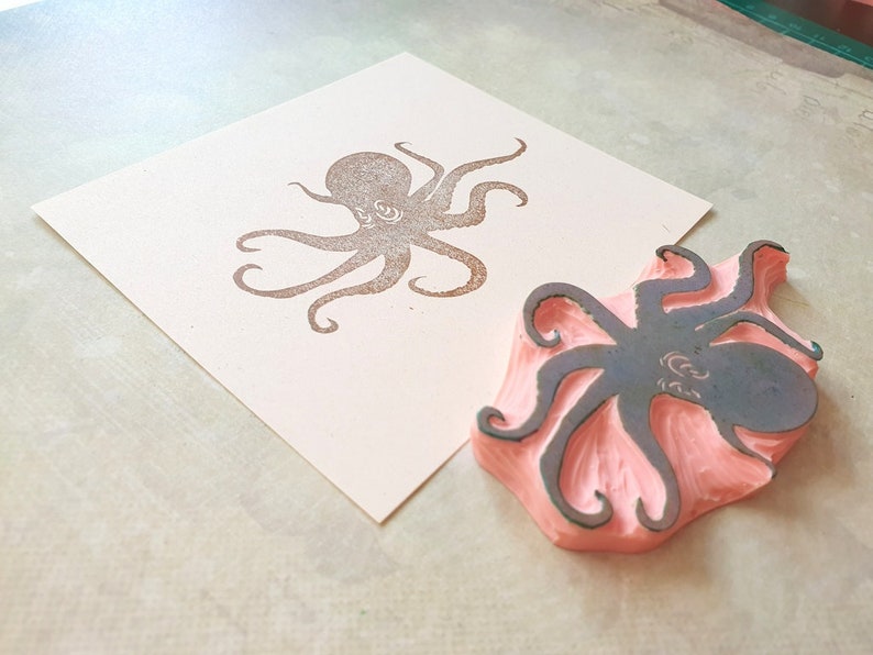 Octopus rubber stamp for scrapbooking Ocean animal stamp for | Etsy