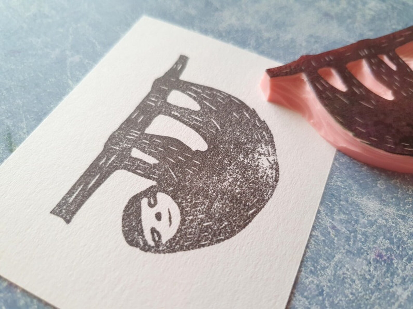 Sloth Rubber Stamp Sloth Print Wild Animal Stamp Travelers - Etsy