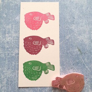Pufferfish Rubber Stamp for Art Journaling, Fish Rubber Stamp for ...