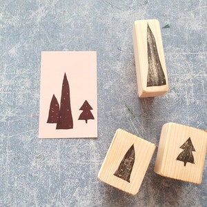 Christmas Tree Rubber Stamp Set for Cardmaking, Decorative Pine Tree ...