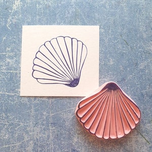 Seashell Rubber Stamp for Scrapbooking, Hand Carved Bullet Journal ...