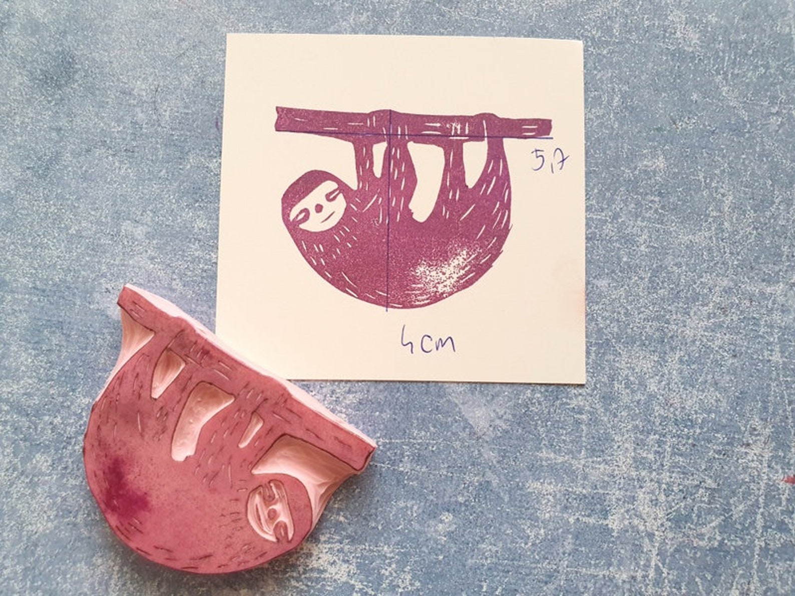 Sloth Rubber Stamp Sloth Print Wild Animal Stamp Travelers - Etsy