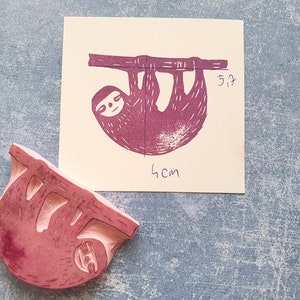 Sloth Rubber Stamp, Sloth Print, Wild Animal Stamp, Travelers Notebook ...