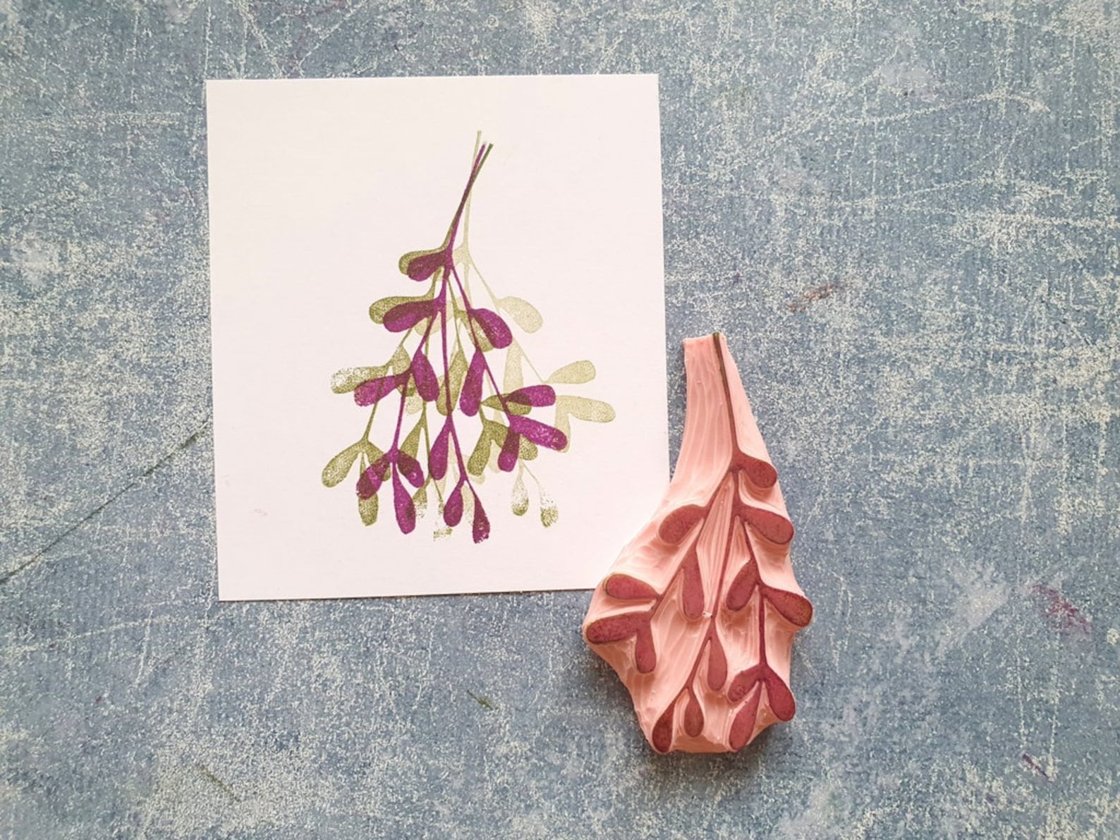 Mistletoe Rubber Stamp for Christmas Card Seasonal Greeting - Etsy