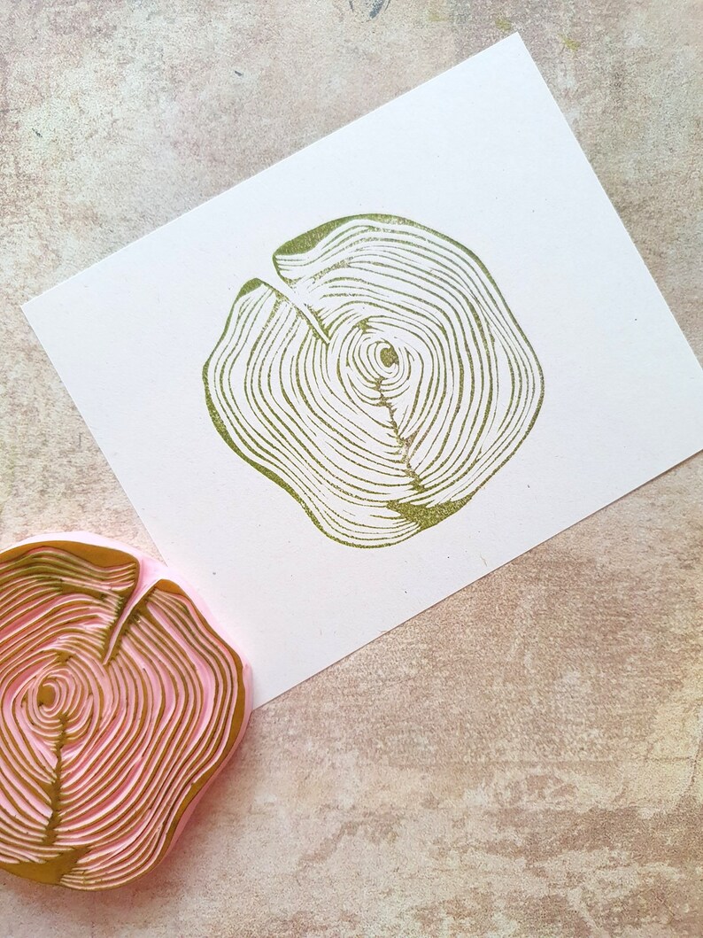 Tree ring rubber stamp for cardmaking wood plate stamp for | Etsy