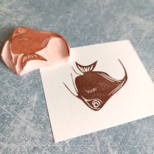 Fish Rubber Stamp for Cardmaking, Sea Animal Stamp for Scrapbooking ...