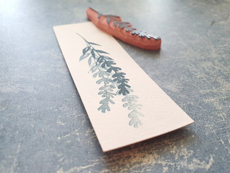 Lavender Rubber Stamp for Rustic Stationery Fabric Pattern - Etsy