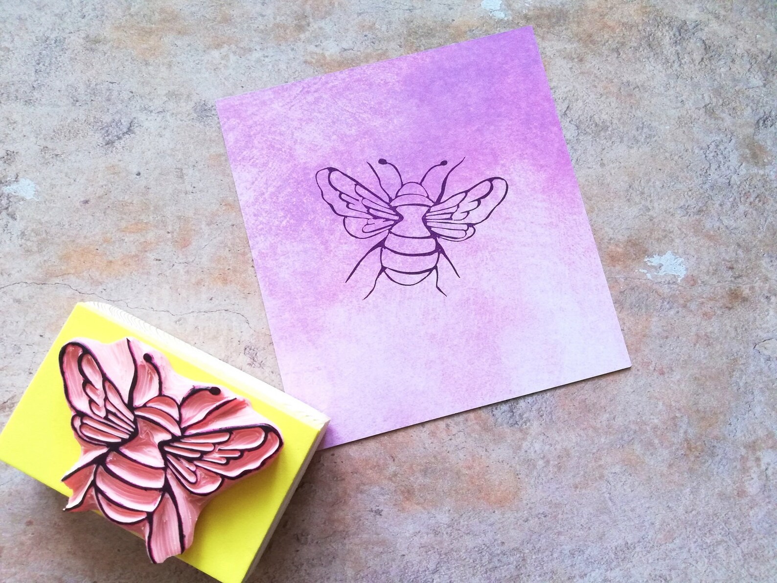 Bee Rubber Stamp Cardmaking Insect Stamp Bug Embellishment - Etsy