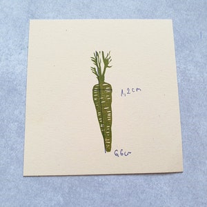 Carrot Rubber Stamp for Printing on Fabric Bags, Garden Vegetable Stamp ...