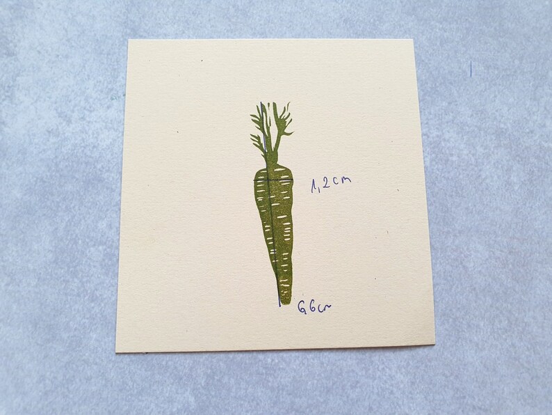 Carrot Rubber Stamp for Printing on Fabric Bags Garden | Etsy
