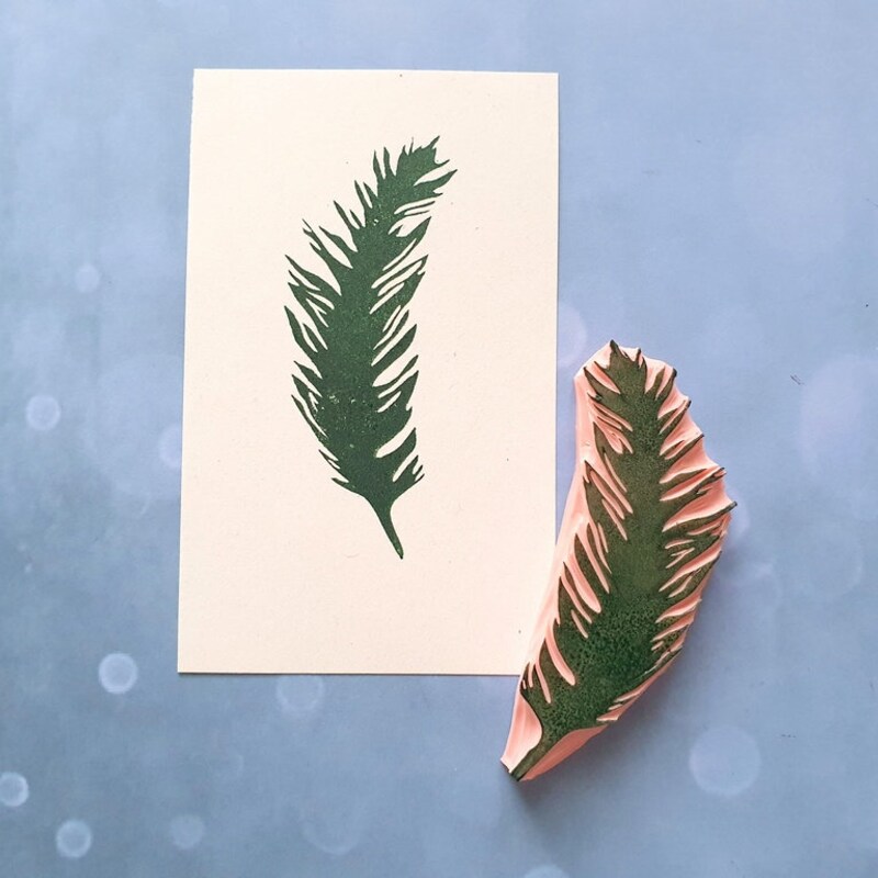 Feather Rubber Stamp - Etsy