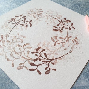 Mistletoe rubber stamp for Christmas greeting cards wild twig | Etsy