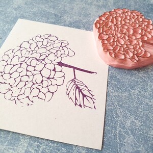 Hydrangea Rubber Stamp for Cardmaking, Hortensia Stamp for Scrapbooking ...