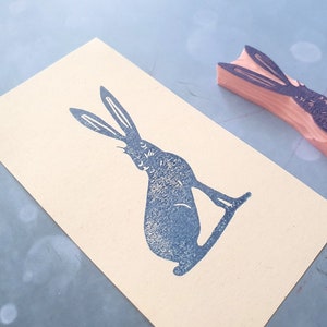 Hare Rubber Stamp for Easter Decor, Woodland Animal Stamp, Wildlife ...