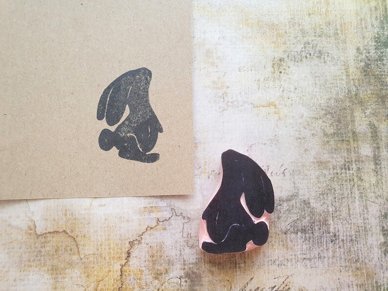 Hare rubber stamp for cardmaking wild animal stamp for kids | Etsy