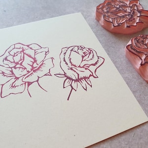 Rose Rubber Stamp Set of 2 for Elegant Wedding Ceremony, Victorian ...