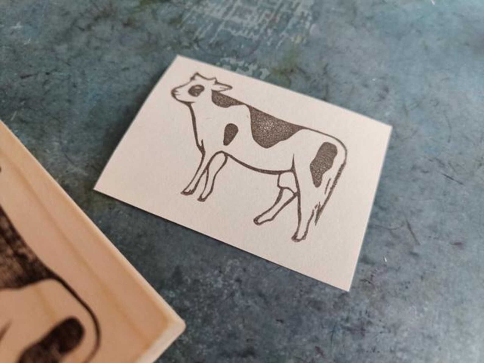 Cow Rubber Stamp for Scrapbooking, Farm Animal Stamp for Fresh Market ...