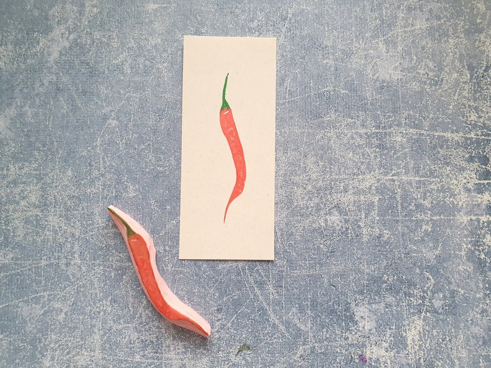 Chili Pepper Rubber Stamp for Kitchen Journal, Vegetable Stamp for ...