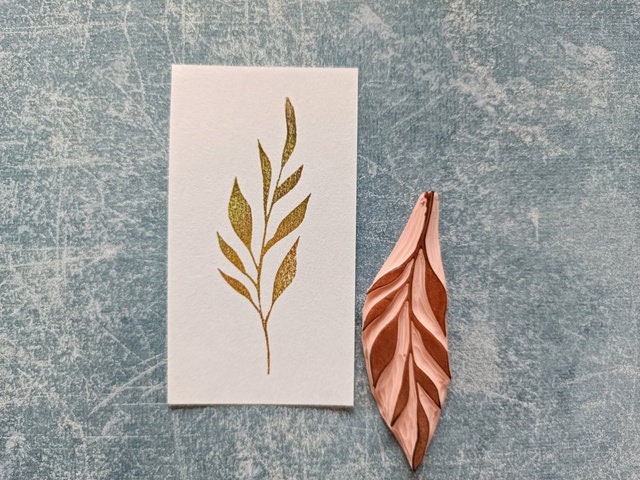 Leaf Rubber Stamp for Junk Journal, Botanical Cardmaking Stamp, Nature ...