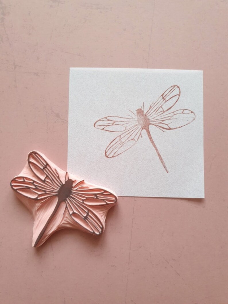 Dragonfly Rubber Stamp for Cardmaking Vintage Bug for - Etsy