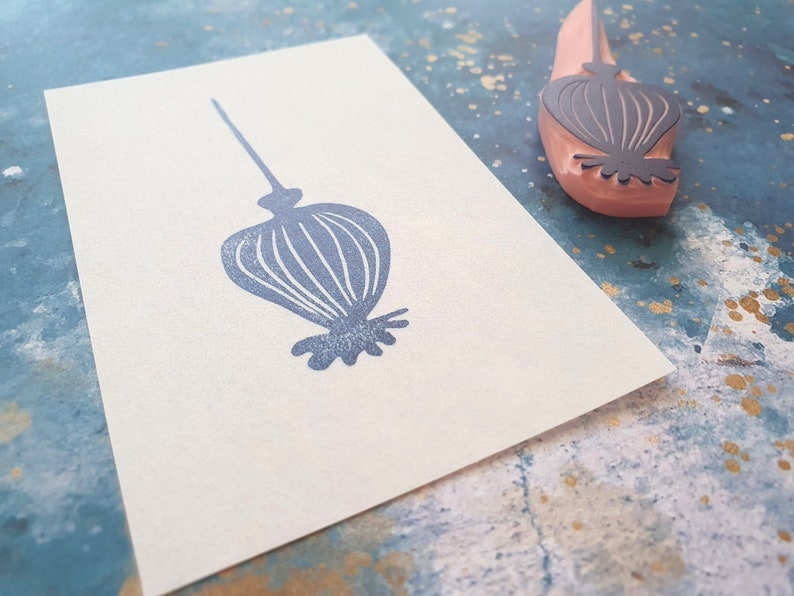 Poppy Pod Rubber Stamp for Junk Journal Wild Garden Stamp for - Etsy