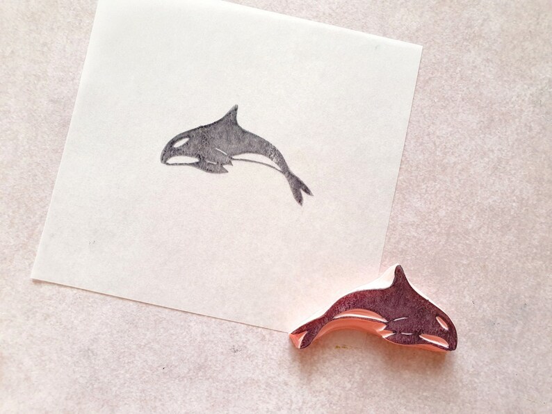 Dolphin rubber stamp for bullet journal whale animal stam for | Etsy