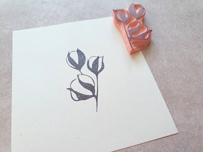 Cotton rubber stamp for printing on fabric Organic stamp for | Etsy