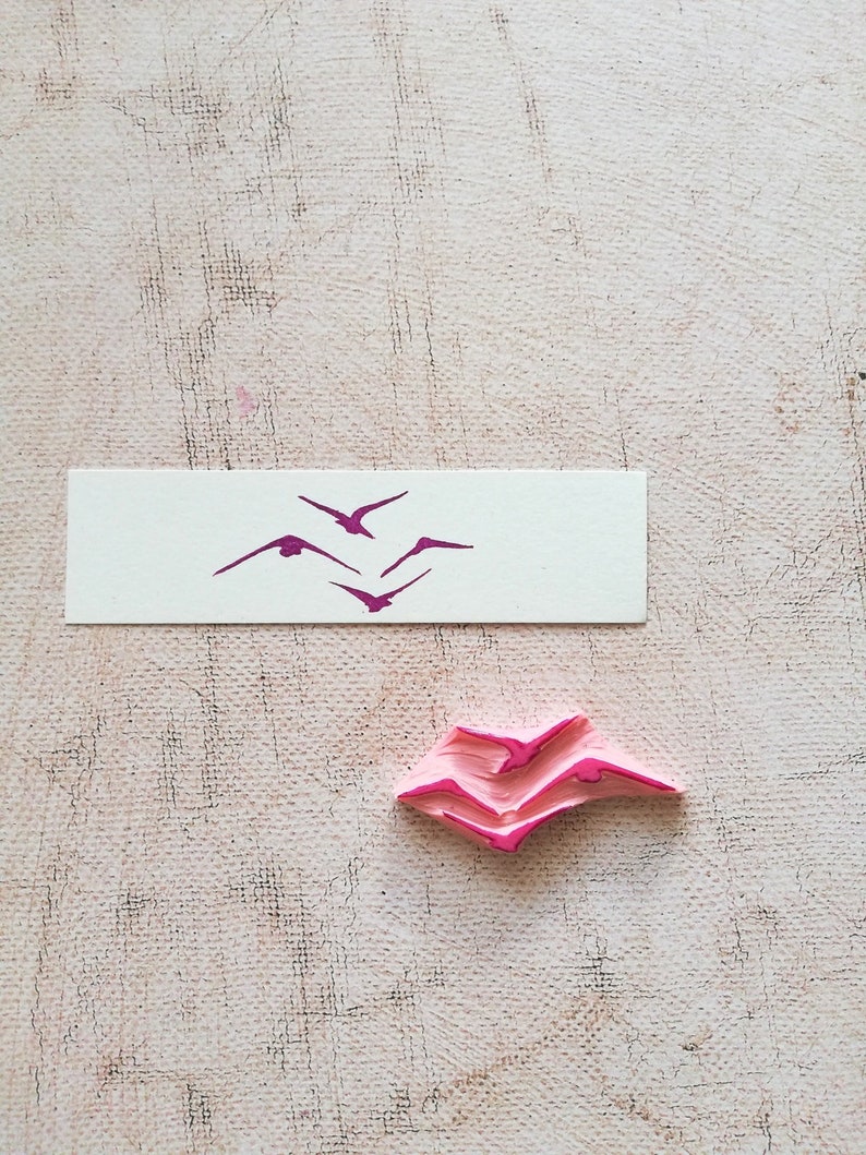 Flying birds rubber stamp for scrapbooking wild bird stamp | Etsy