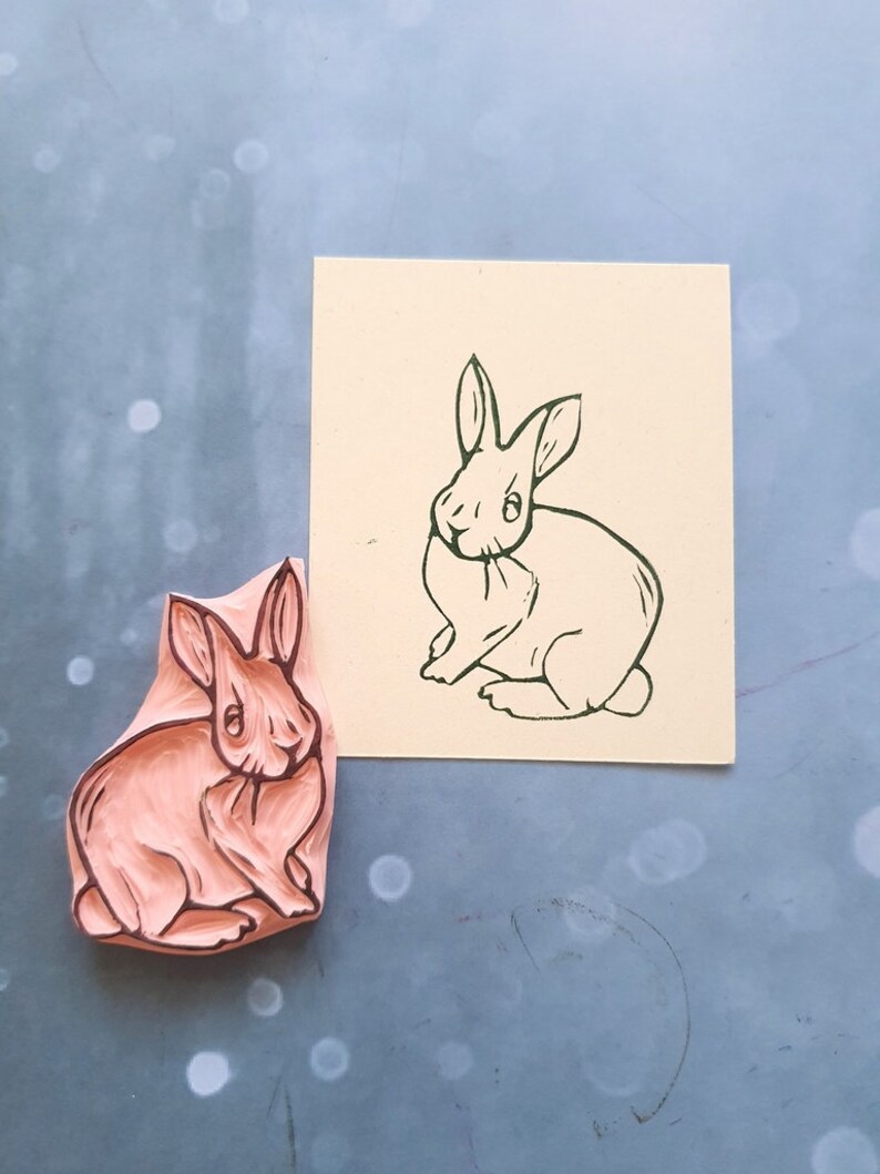 Hare Rubber Stamp for Easter Cards Wild Animal Stencil - Etsy