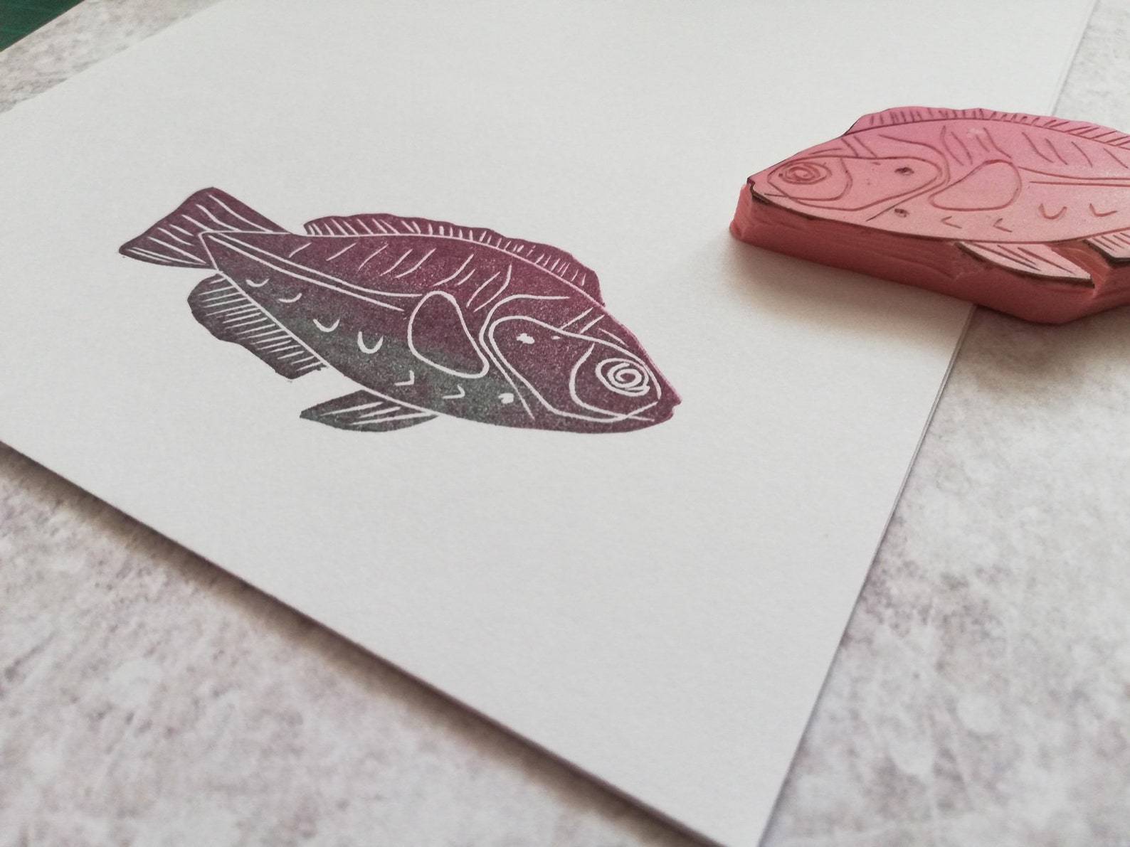Fish Rubber Stamp, Sea Life Stamp for Journals, Gift for Dad, Grandpa ...