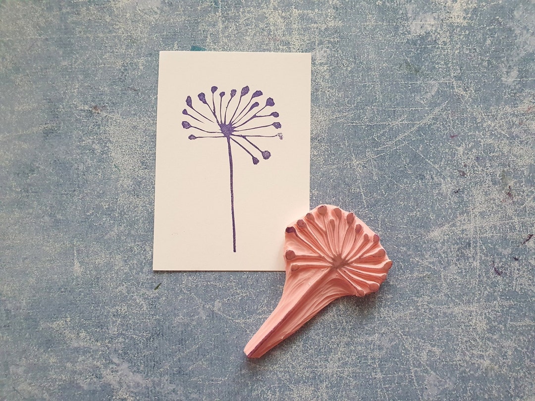 Dandelion Rubber Stamp for Scrapbooking, Hand Drawing Stamp, Journaling ...