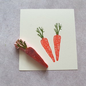 Carrot Rubber Stamp for Printing on Fabric Bags Garden | Etsy