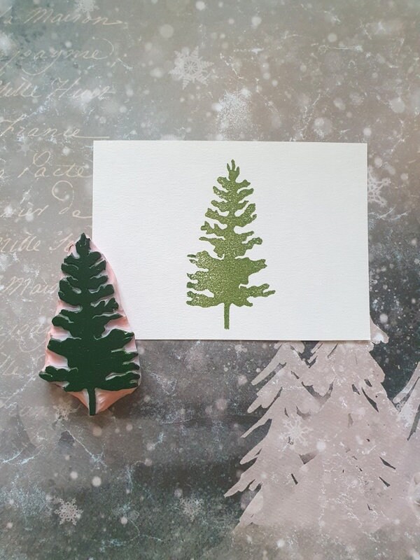 Tree Rubber Stamp Fo Christmas Wishes, December Daily Journaling Stamp ...