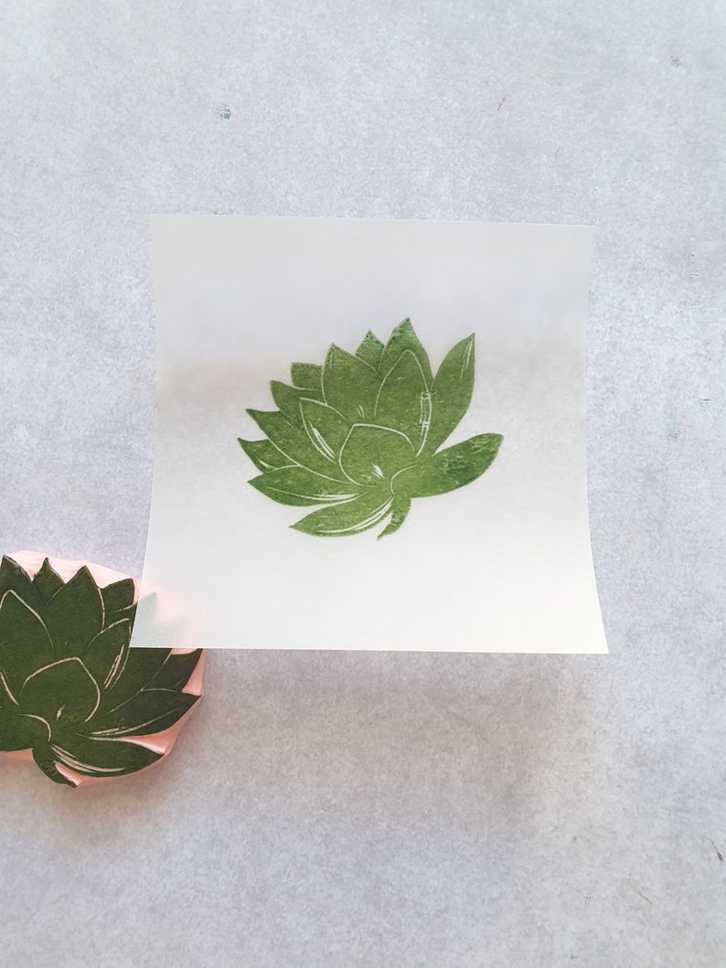 Water lily rubber stamp for cardmaking botanical stamp for | Etsy