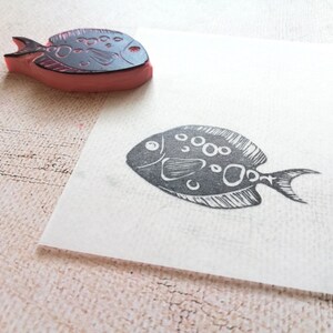 Fish Rubber Stamp for Daily Planner, Animal Stamp for Kids Activities ...