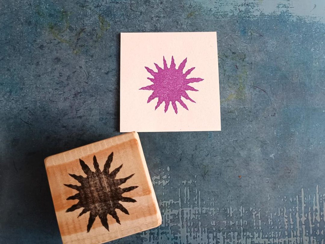 Sun Rubber Stamp for Bullet Journal, Sunshine Stamp for Snail Mail ...