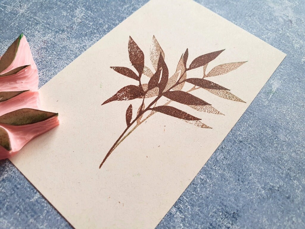 Leaf Rubber Stamp for Cardmaking, Art Journal Stamp, Botanical Ephemera ...